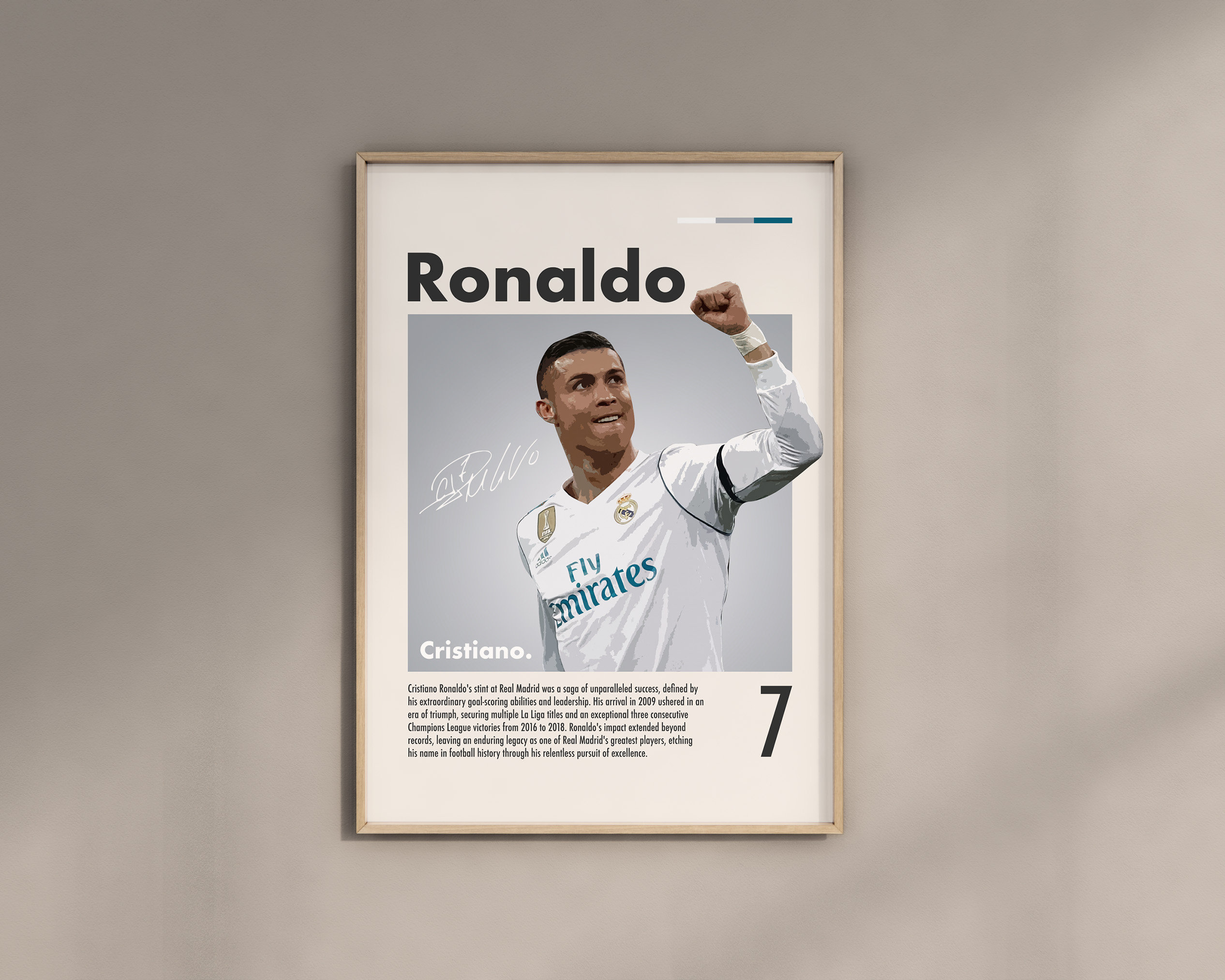 Set of 4 Cristiano Ronaldo Posters Real Madrid Wall Art Cool CR7 Prints ...