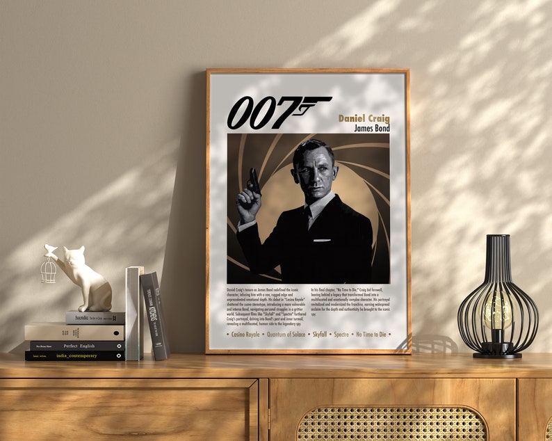 James Bond 007 Poster Daniel Craig Wall Art Skyfall Digital Prints ...