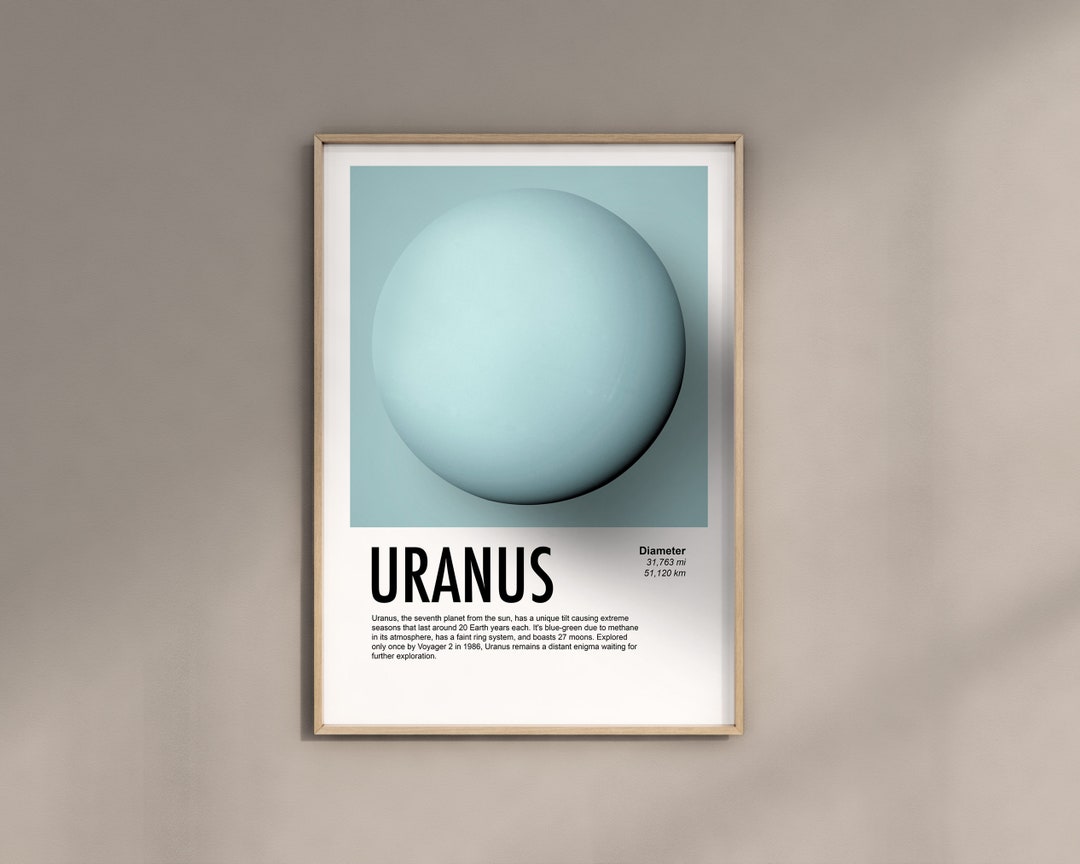 Uranus Planet Poster Printable Solar System Print for Bedroom Space ...