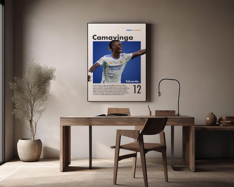 Eduardo Camavinga Poster Real Madrid Wall Art Cool Football Posters ...