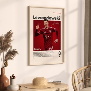 Digital Robert Lewandowski Poster Decorative Football Wall Art ...