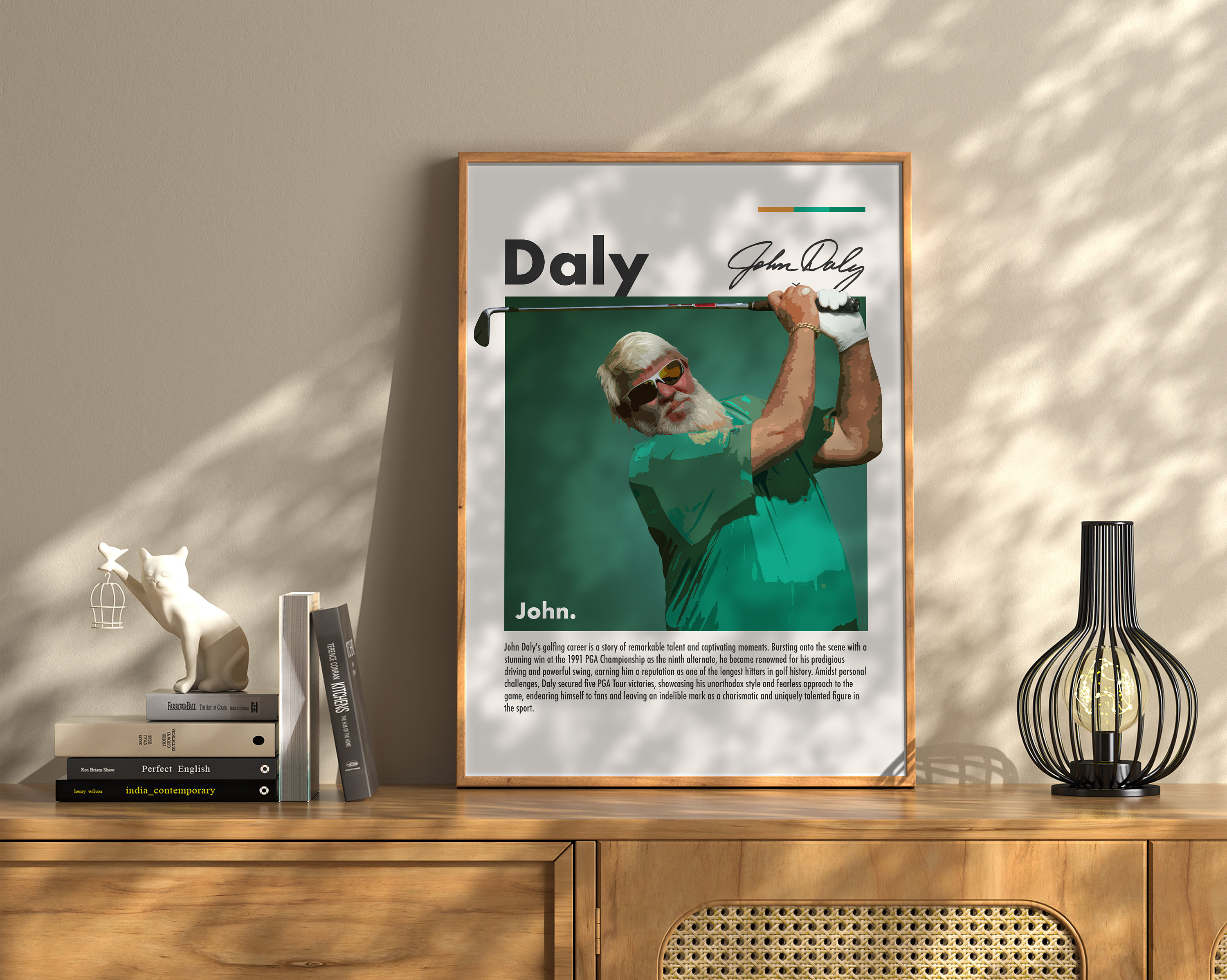 John Daly Poster Prints Digital Golf Wall Art Golfing Icons Artworks ...