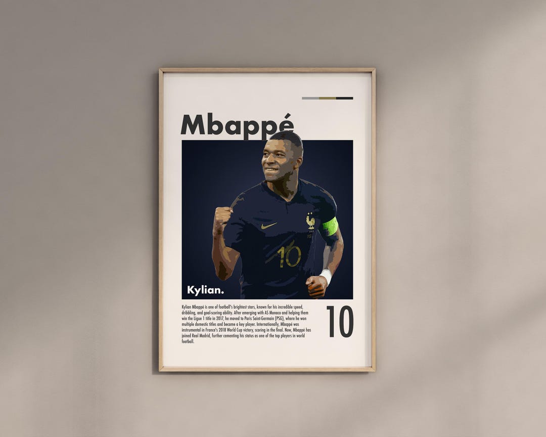 Printable Mbappe Poster PSG Wall Art Decorative Football Prints Gifts ...