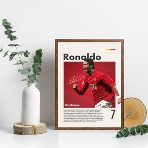 Digital Cristiano Ronaldo Poster Machester United Wall Art Cool ...