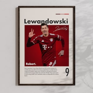 Digital Robert Lewandowski Poster Decorative Football Wall Art ...