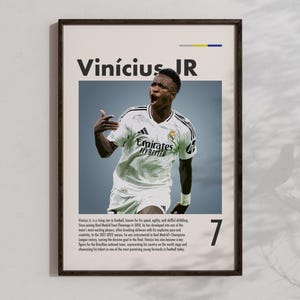 Digital Vinicius Jr Poster Real Madrid Wall Art Decorative Football ...