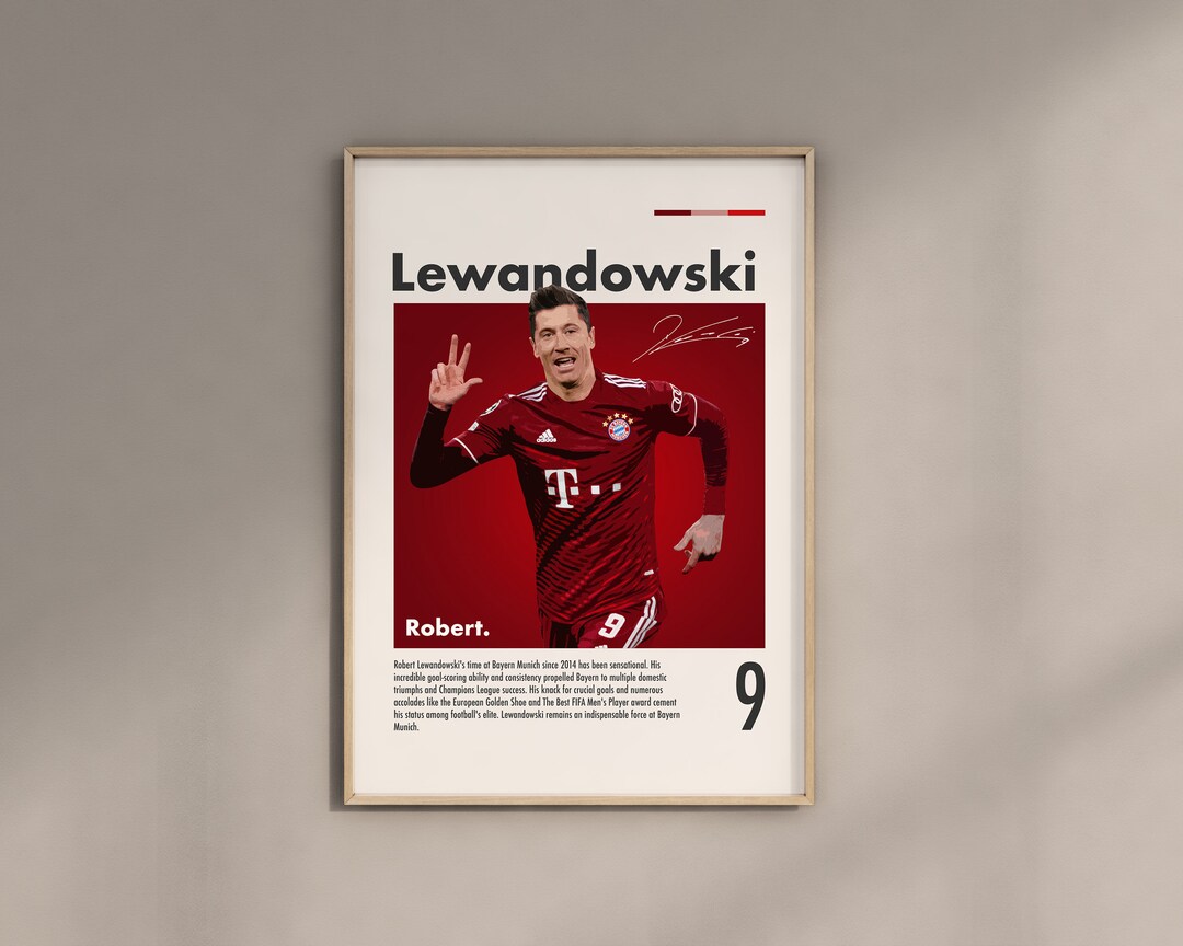 Digital Robert Lewandowski Poster Decorative Football Wall Art ...