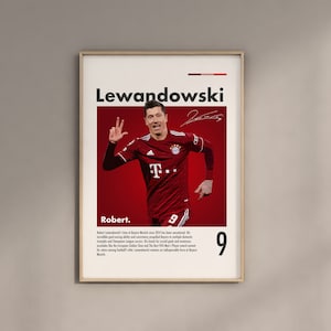 Digital Robert Lewandowski Poster Decorative Football Wall Art ...