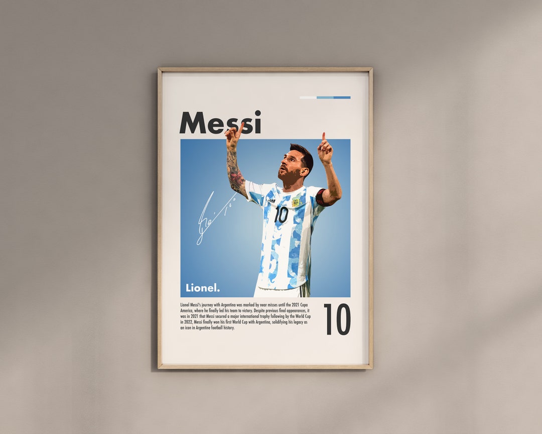 Digital Lionel Messi Poster Team Argentina Decoration Cool Football ...