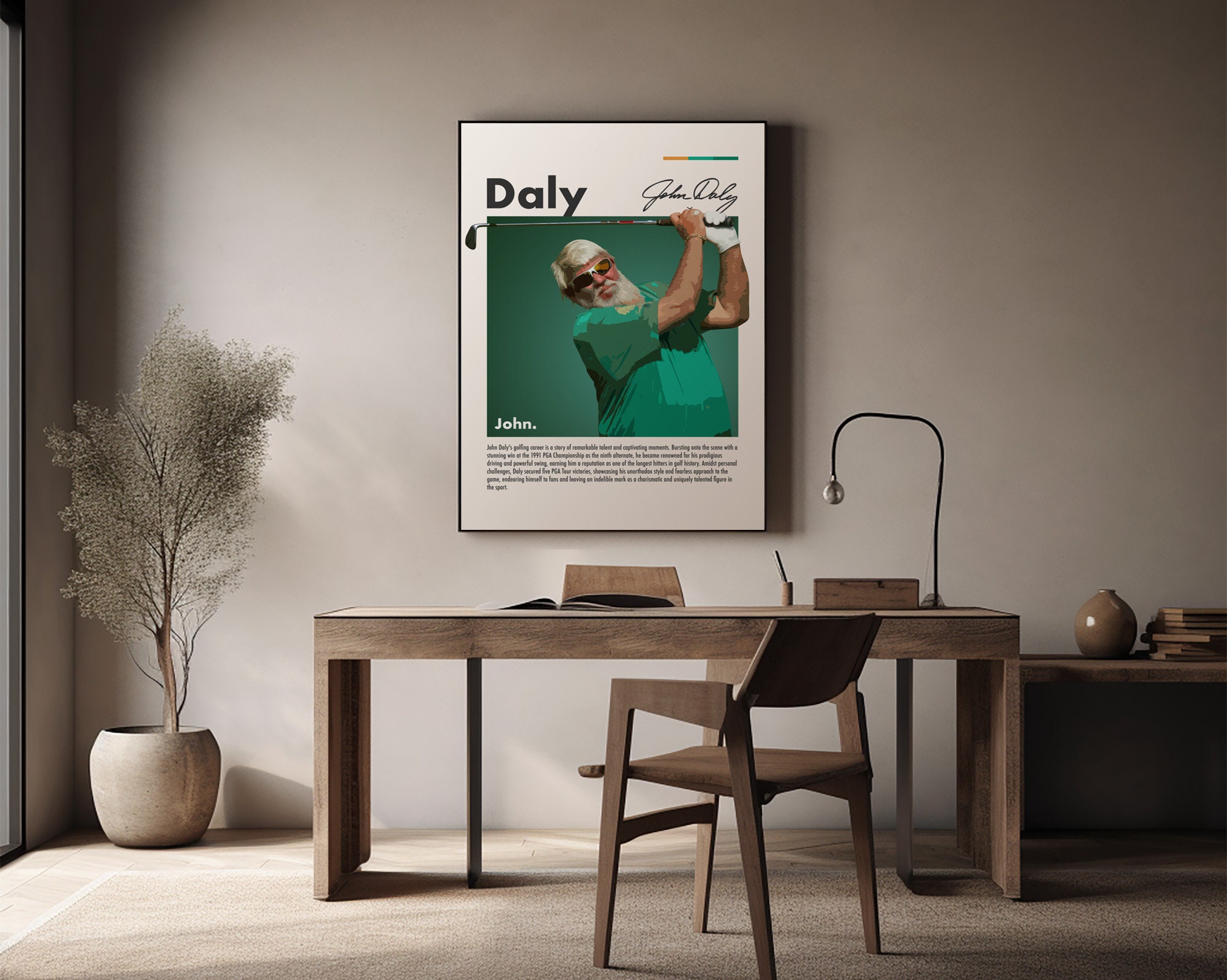 John Daly Poster Prints Digital Golf Wall Art Golfing Icons Artworks ...