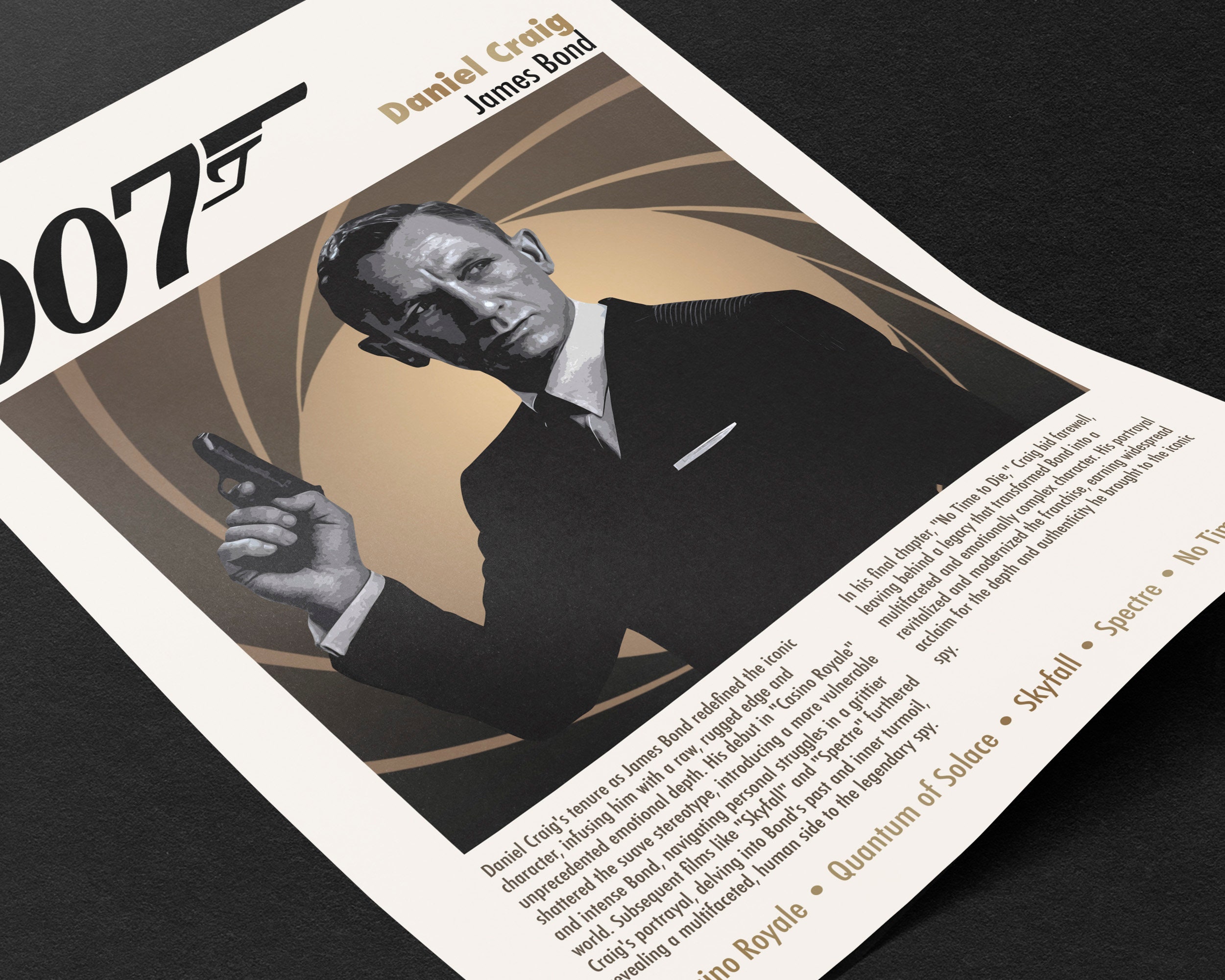 James Bond 007 Poster Daniel Craig Wall Art Skyfall Digital Prints ...