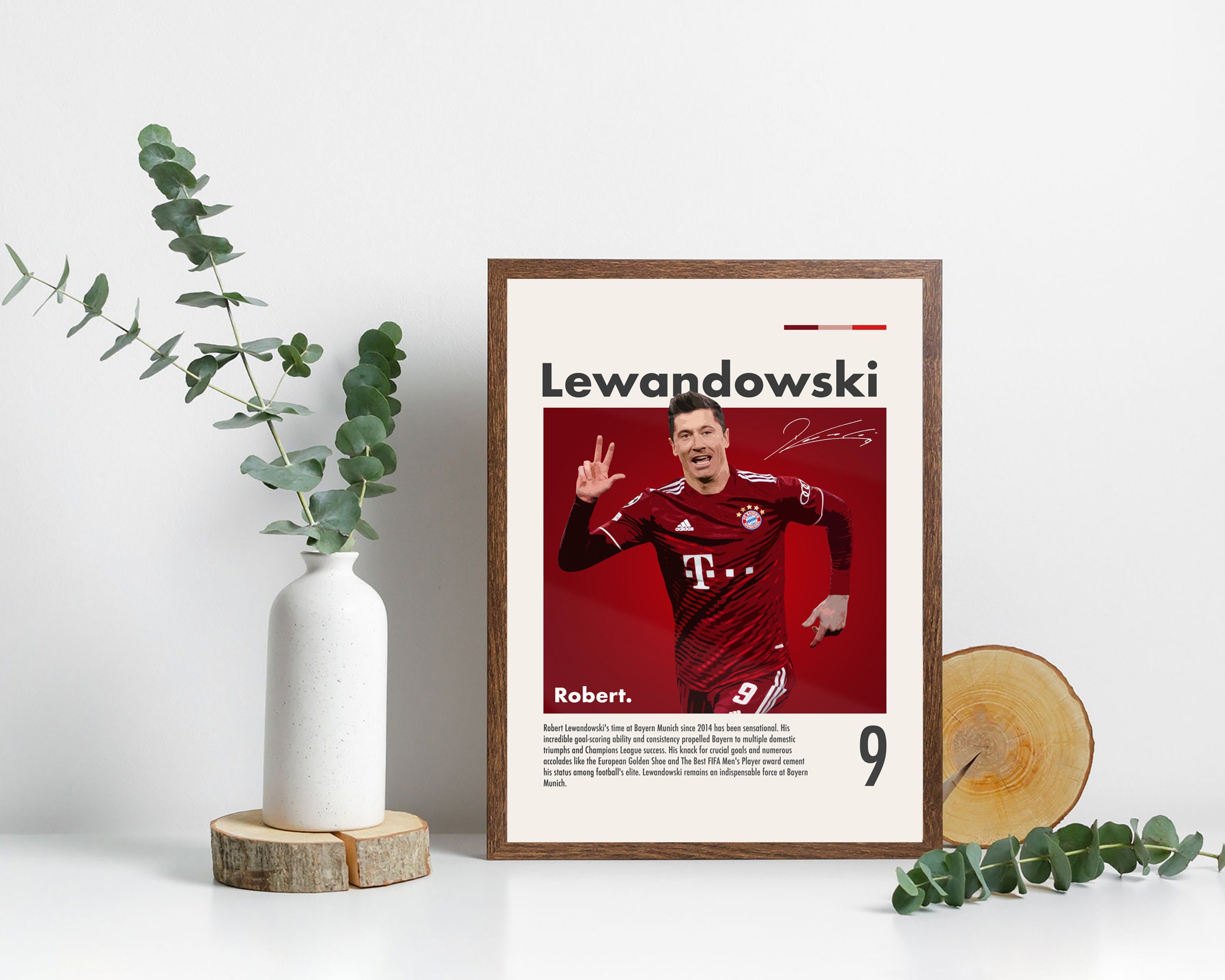 Digital Robert Lewandowski Poster Decorative Football Wall Art ...