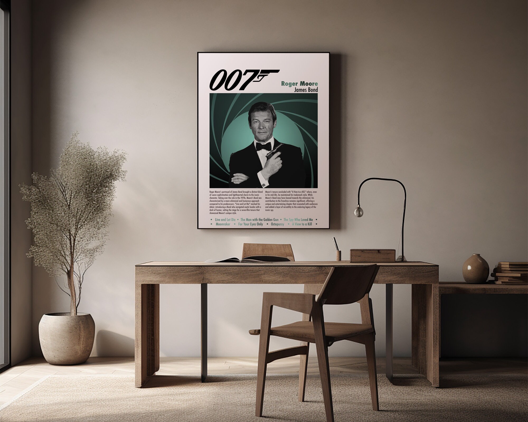 Roger Moore Poster James Bond Wall Art Aesthetic Actor Prints Bedroom ...
