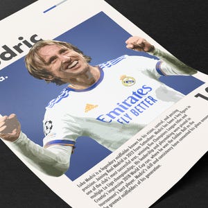 Luka Modric Poster Real Madrid Wall Art Cool Football Pints La Liga ...