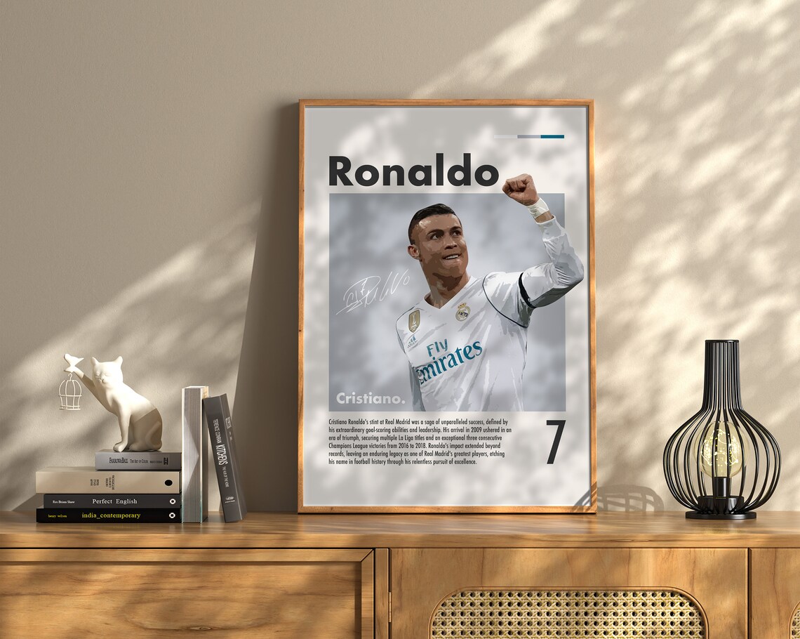 Set of 4 Cristiano Ronaldo Posters Real Madrid Wall Art Cool CR7 Prints ...
