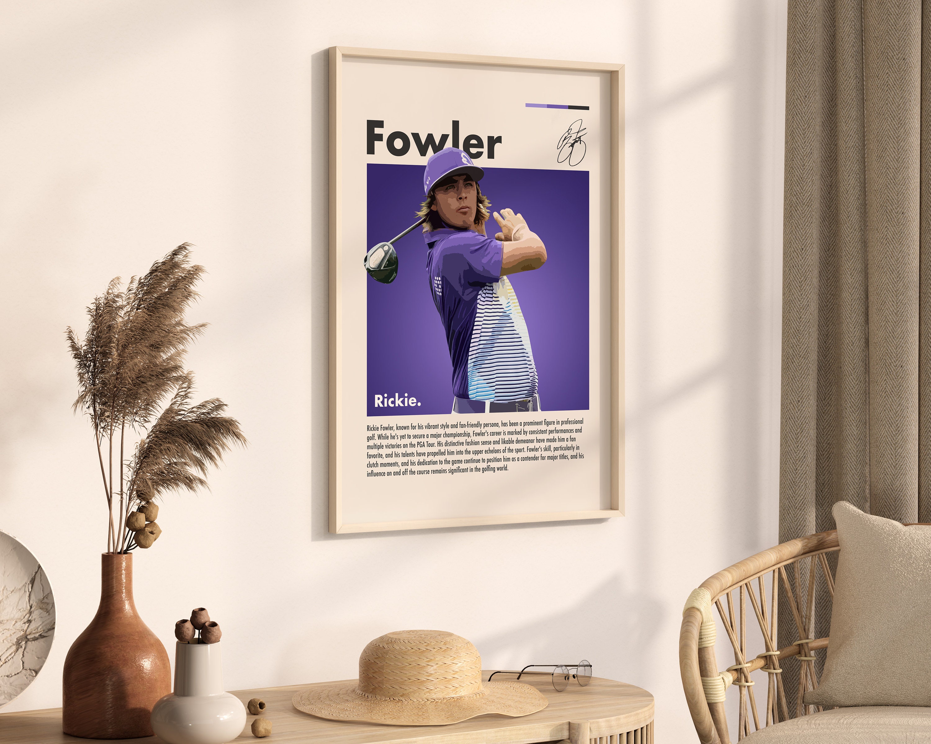Printable Rickie Fowler Poster Golf Wall Art Rickie Fowler Artwork ...