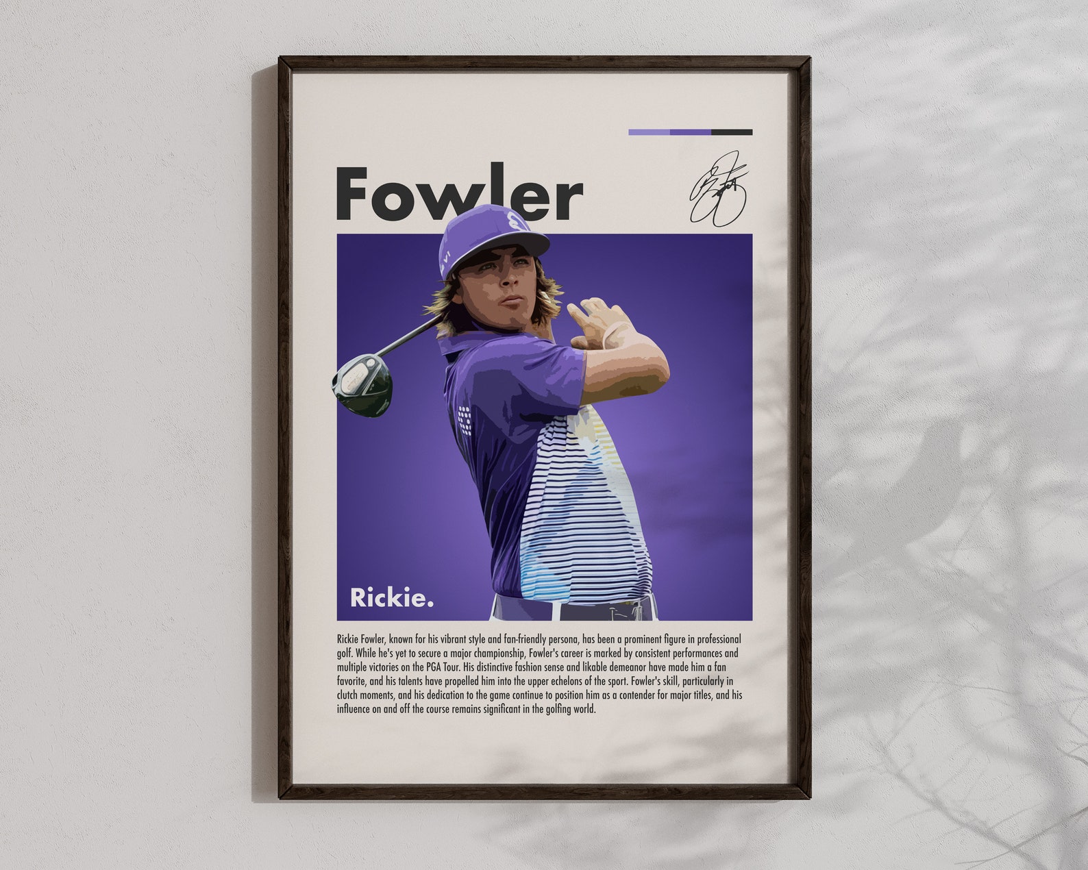Printable Rickie Fowler Poster Golf Wall Art Rickie Fowler Artwork ...