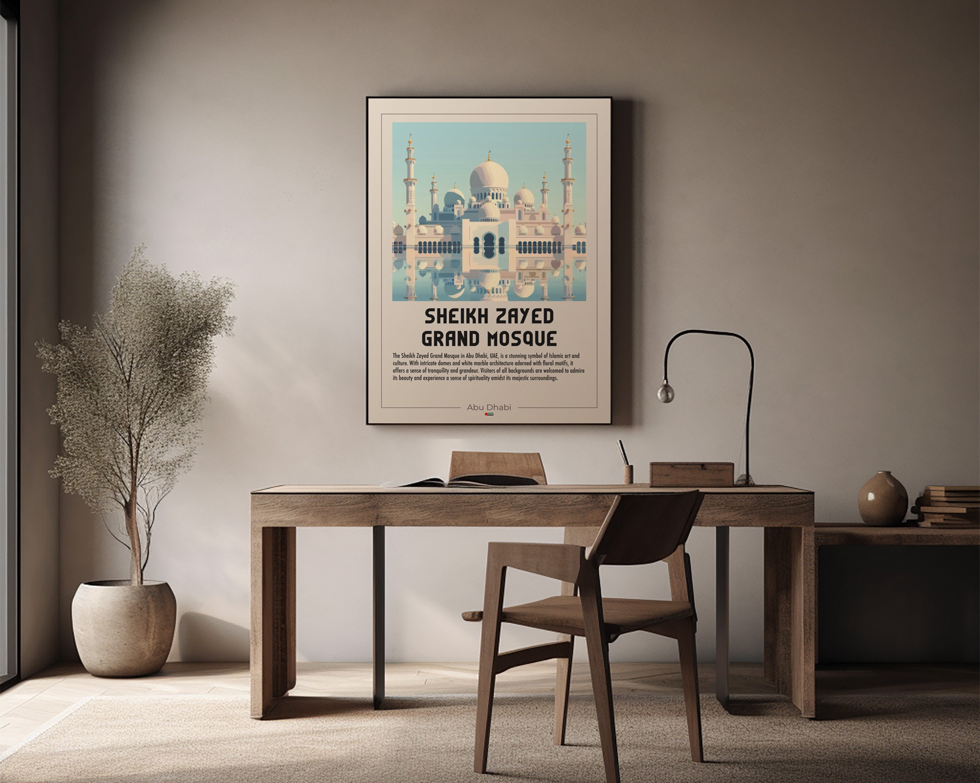 Sheikh Zayed Grand Mosque Poster Aesthetic Home Decoration Abu Dhabi ...