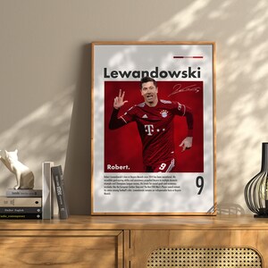 Digital Robert Lewandowski Poster Decorative Football Wall Art ...