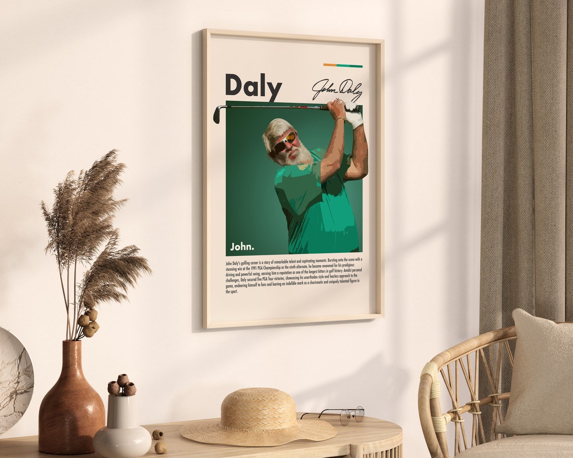 John Daly Poster Prints Digital Golf Wall Art Golfing Icons Artworks ...