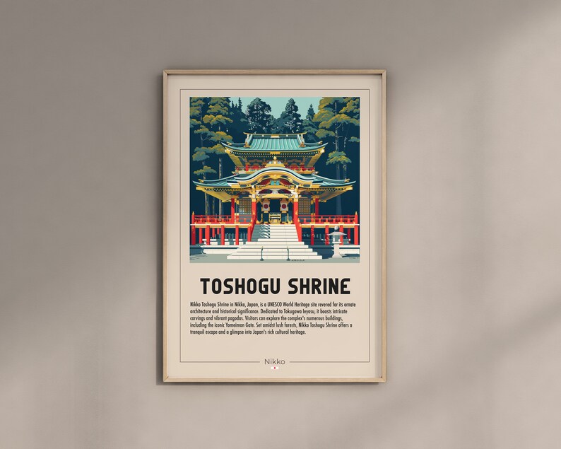 Toshogu Shrine Poster Vintage Nikko Prints Aesthetic Japan Wall Art ...