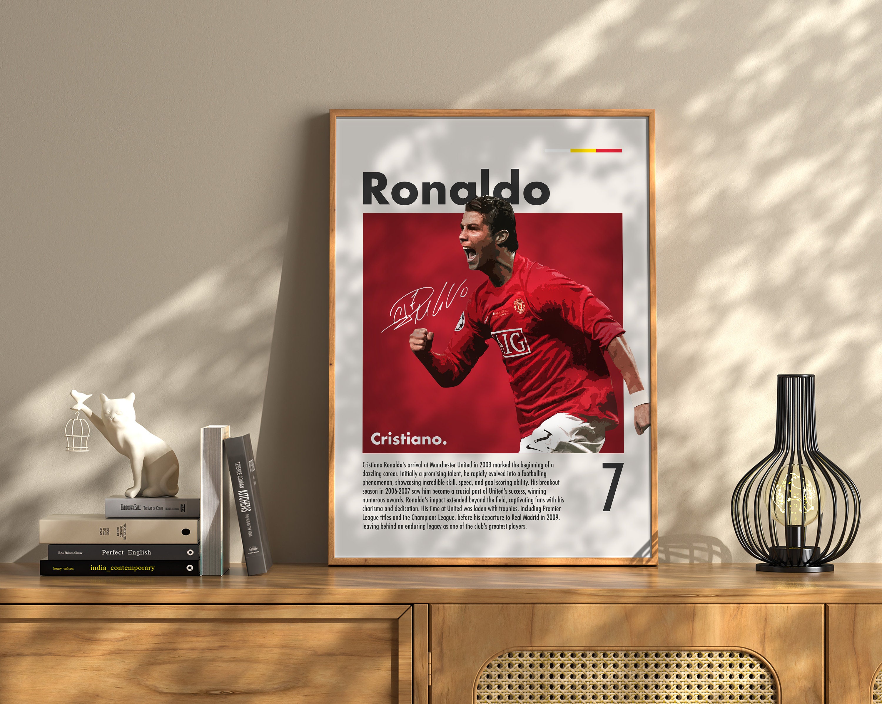 Digital Cristiano Ronaldo Poster Machester United Wall Art Cool ...