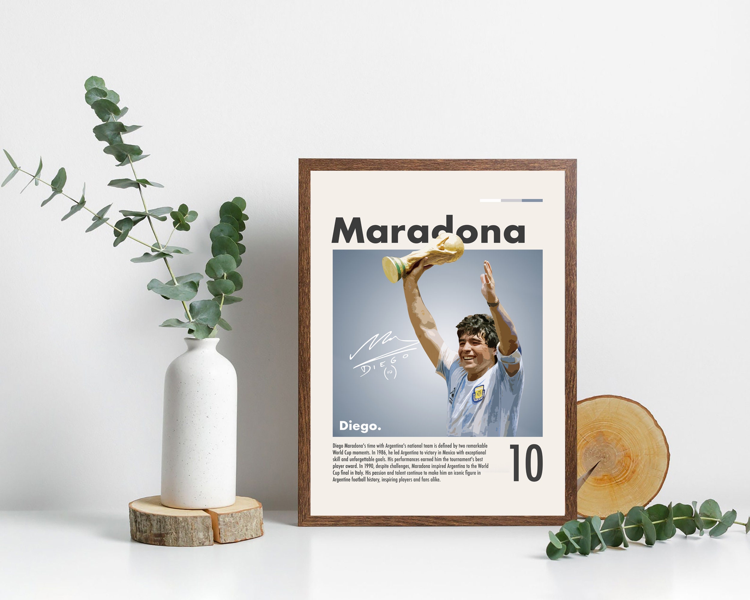 Printable Diego Maradona Poster Team Argentina Wall Art Cool Football ...