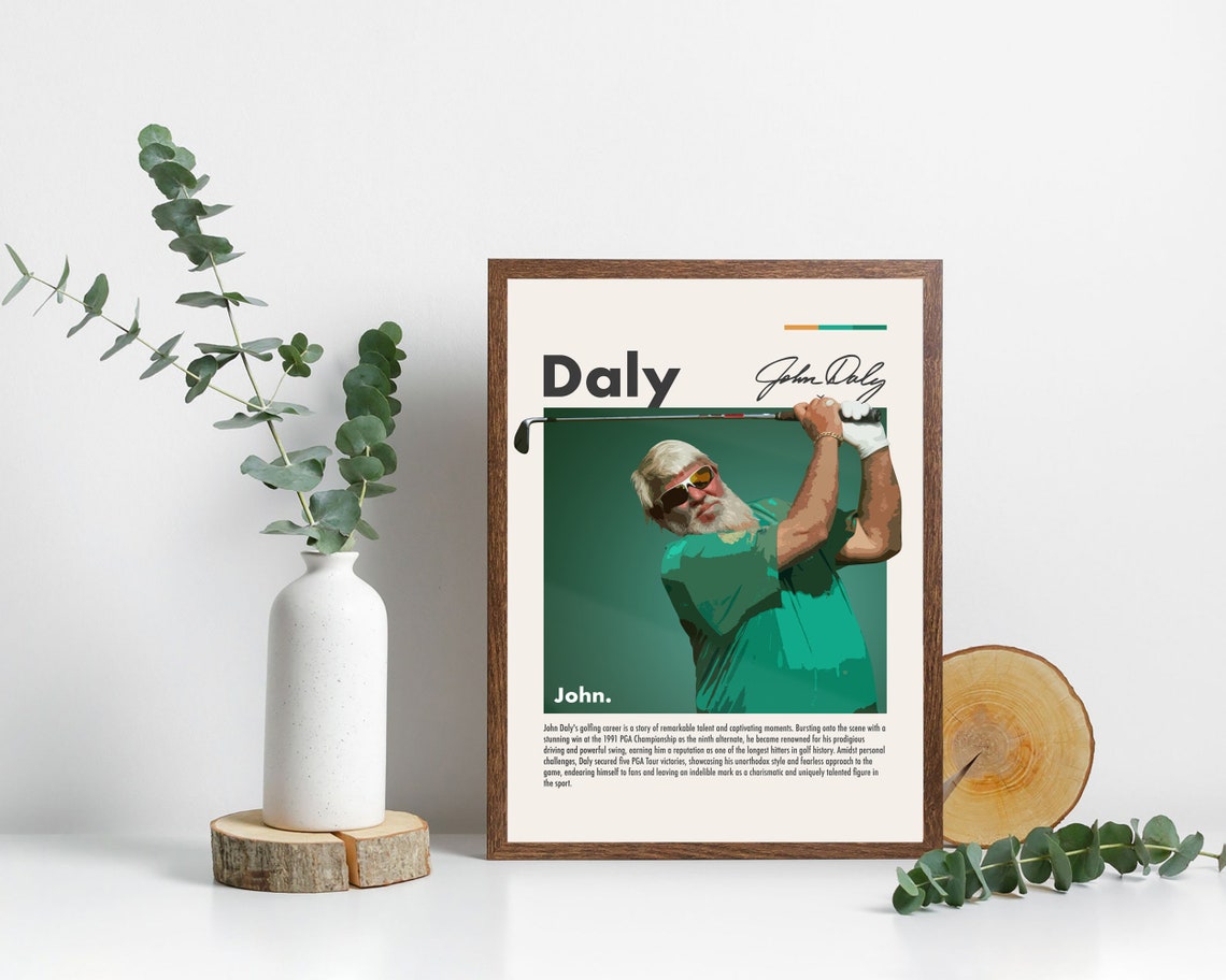John Daly Poster Prints Digital Golf Wall Art Golfing Icons Artworks ...