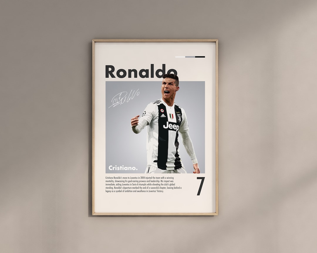 Printable Cristiano Ronaldo Poster Juventus Wall Art Cool Football ...