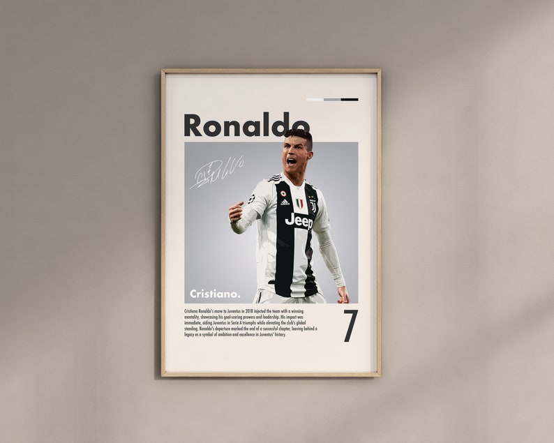 Printable Cristiano Ronaldo Poster Juventus Wall Art Cool Football ...