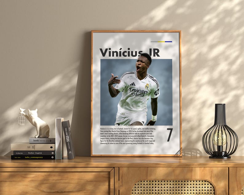 Digital Vinicius Jr Poster Real Madrid Wall Art Decorative Football ...