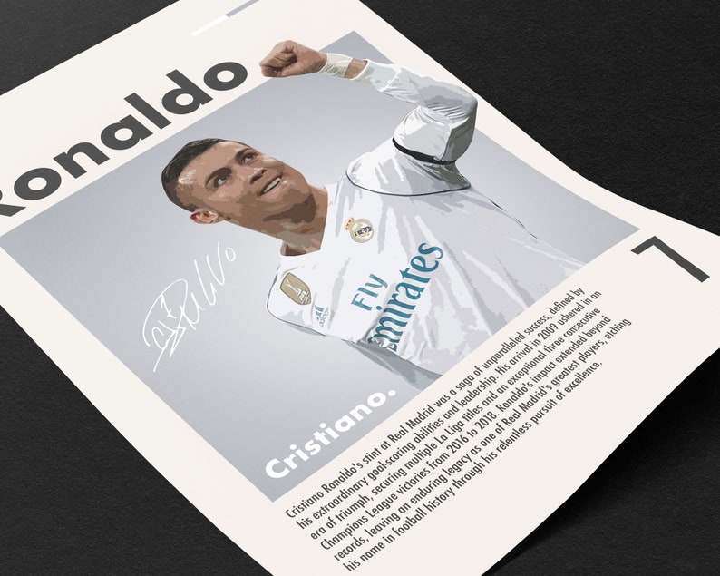 Set of 4 Cristiano Ronaldo Posters Real Madrid Wall Art Cool CR7 Prints ...