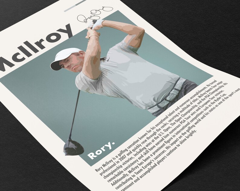 Rory Mcilroy Poster Printable Golf Posters Rory Mcilroy Wall Art ...