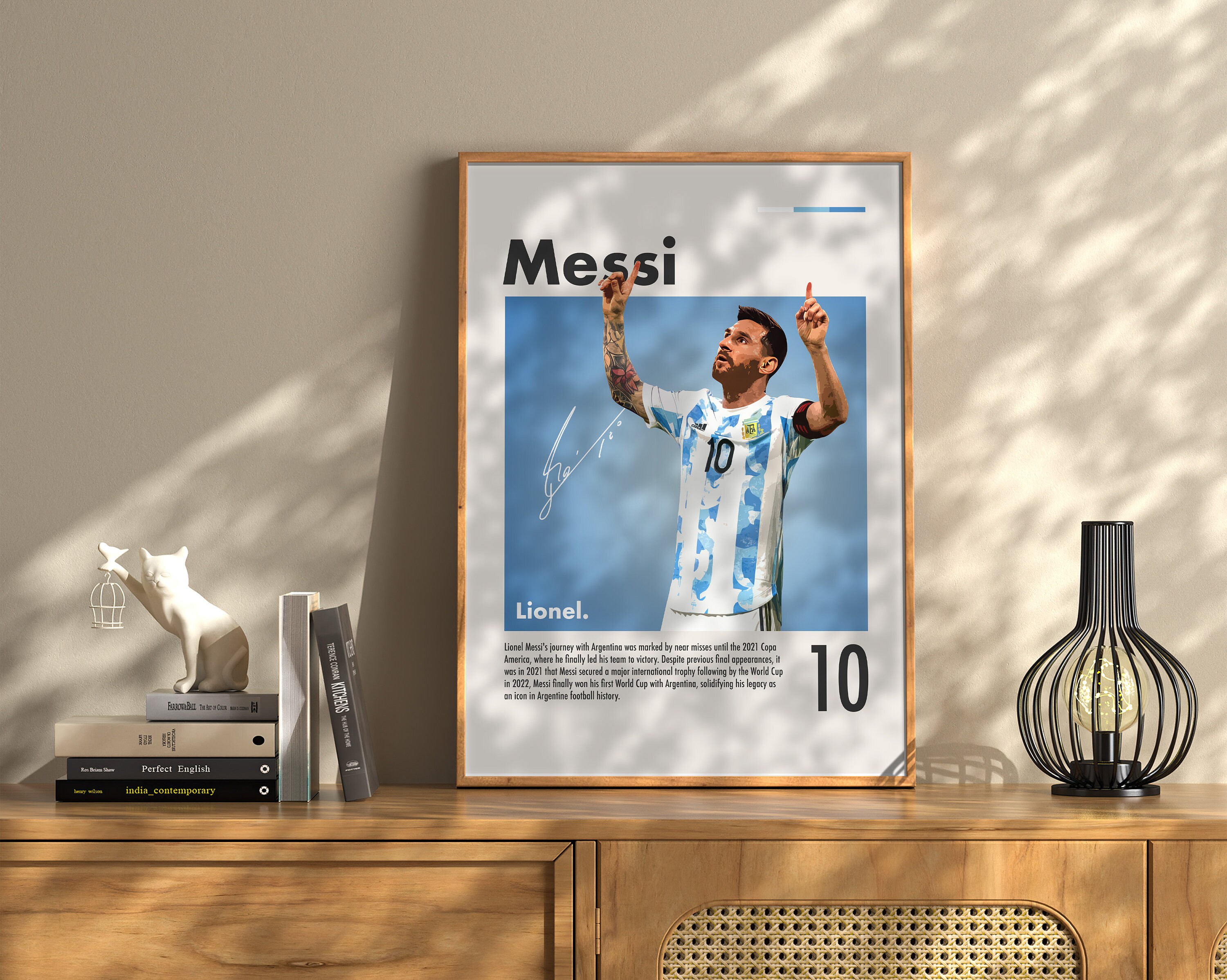 Digital Lionel Messi Poster Team Argentina Decoration Cool Football ...