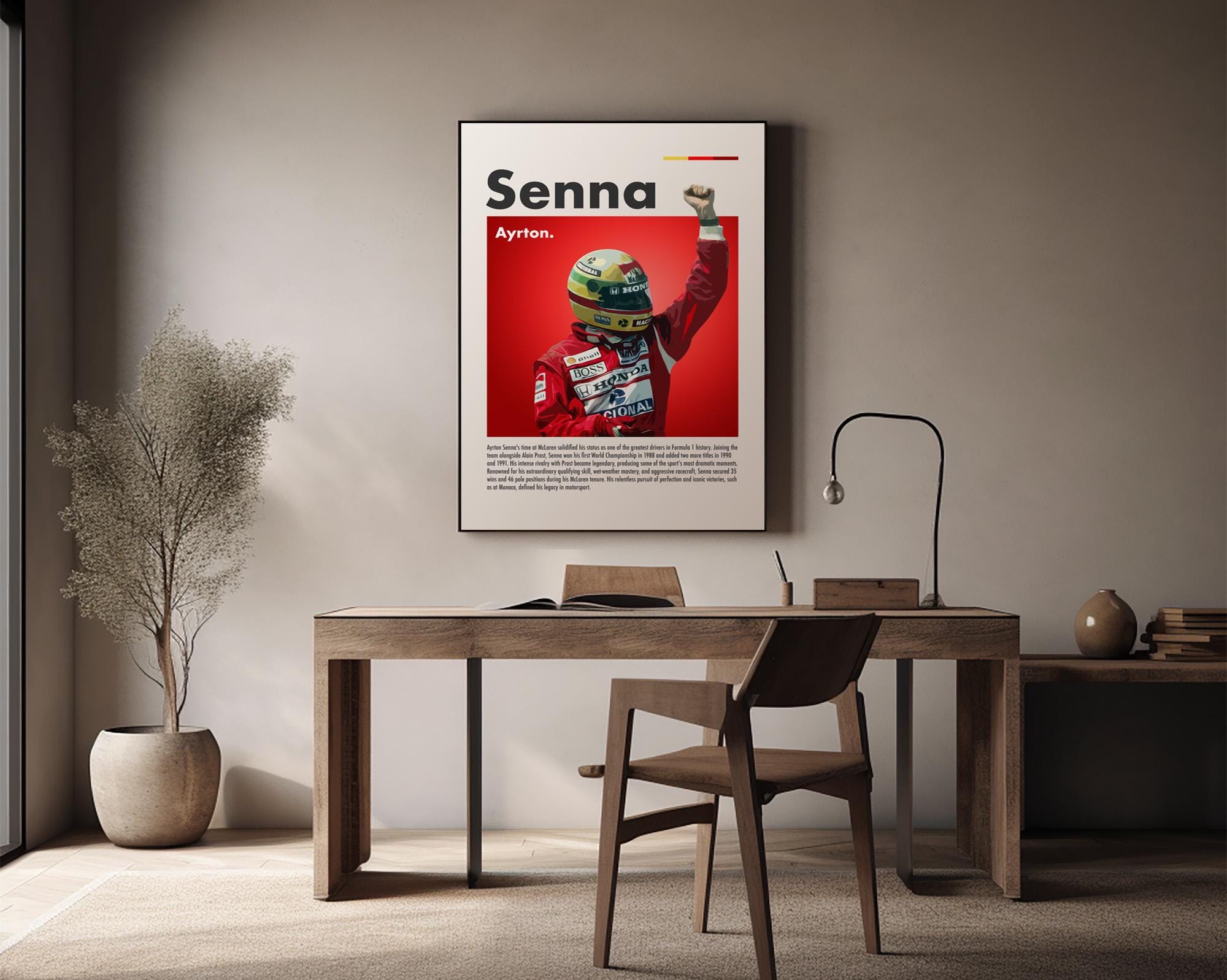 Ayrton Senna Poster Formula 1 Print Racing Wall Art Aesthetic Formula1 ...