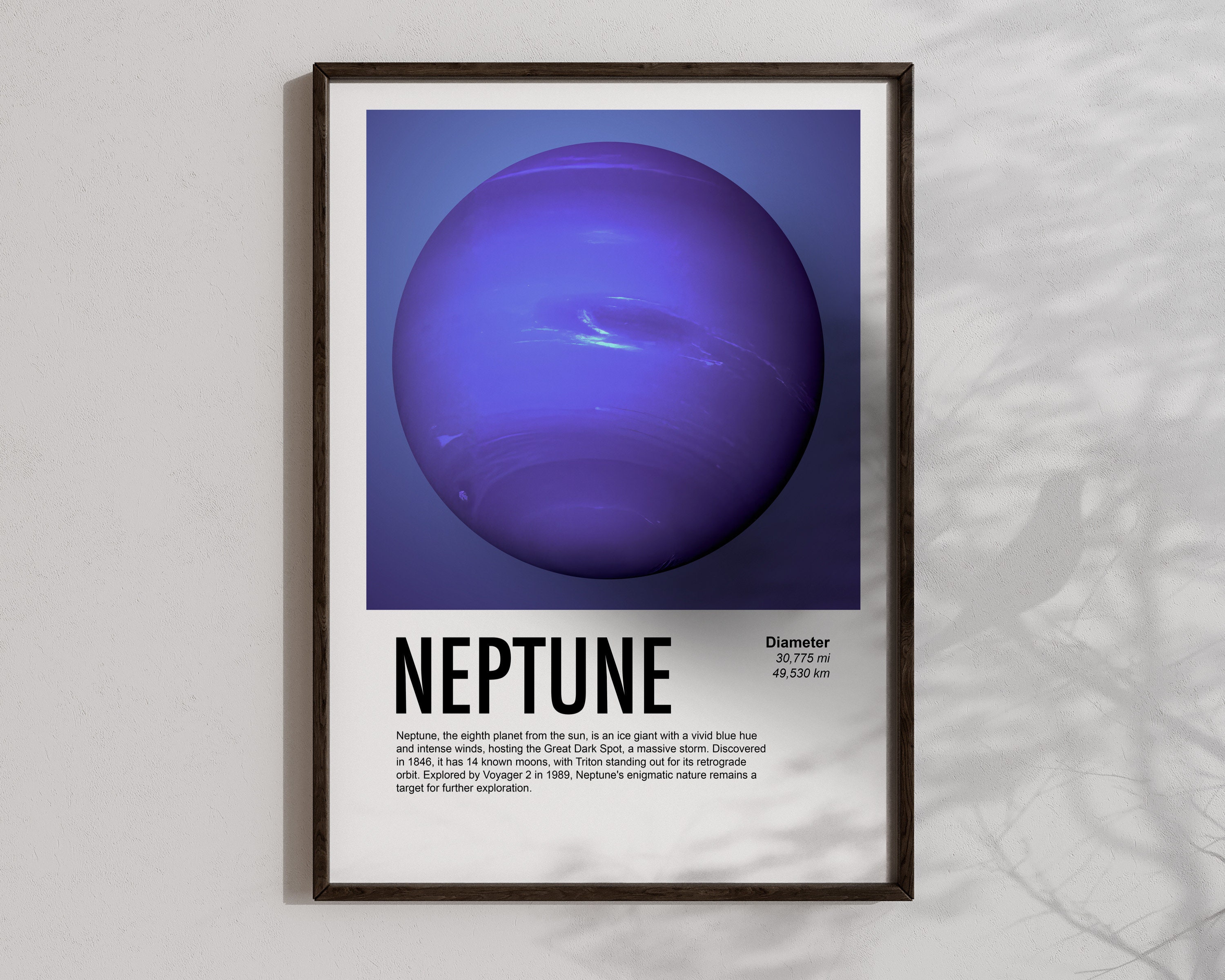 Neptune Poster Printable Solar System Print for Livingroom Space ...