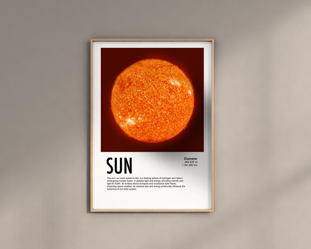 Sun Star Poster Printable Solar System Print for Bedroom Space ...