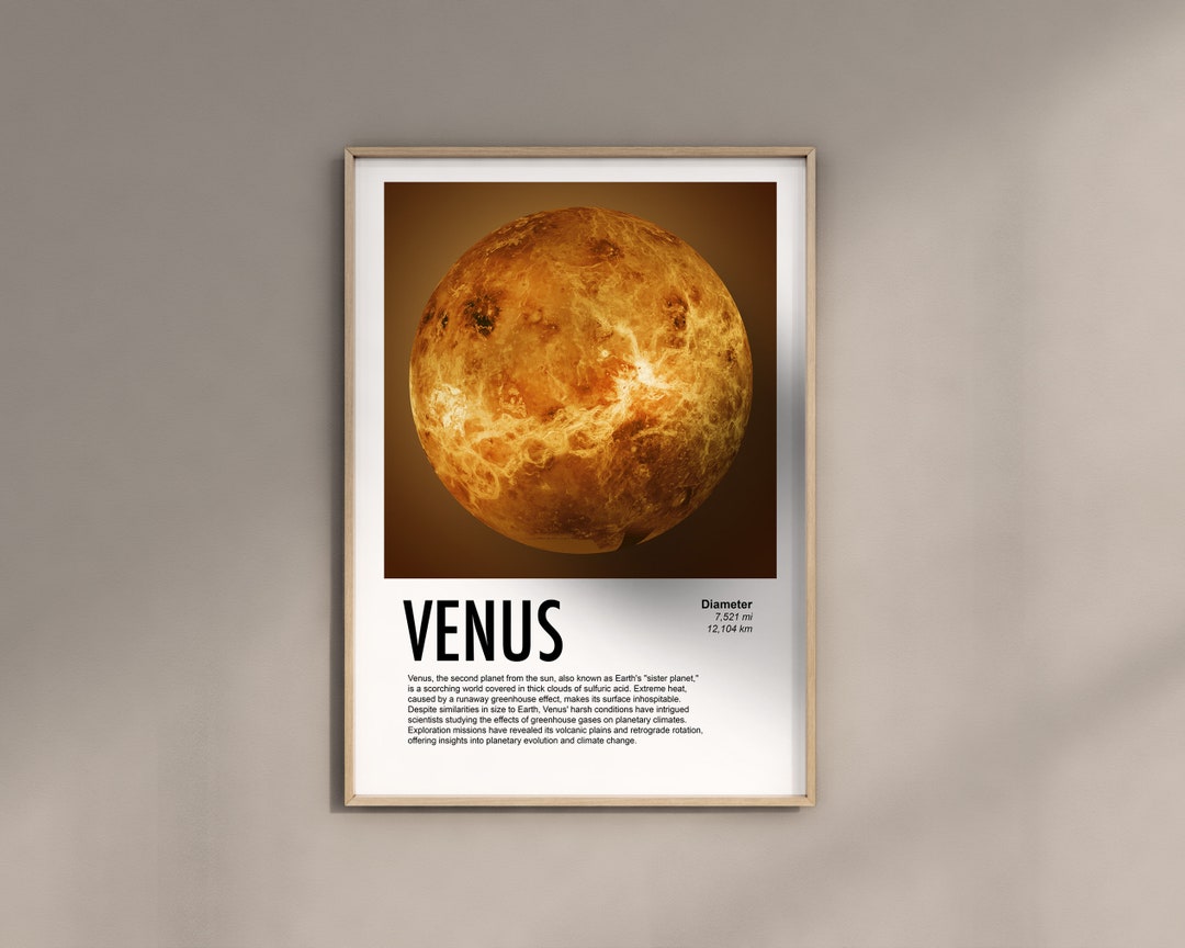 Venus Planet Poster Printable Solar System Print for Bedroom - Etsy