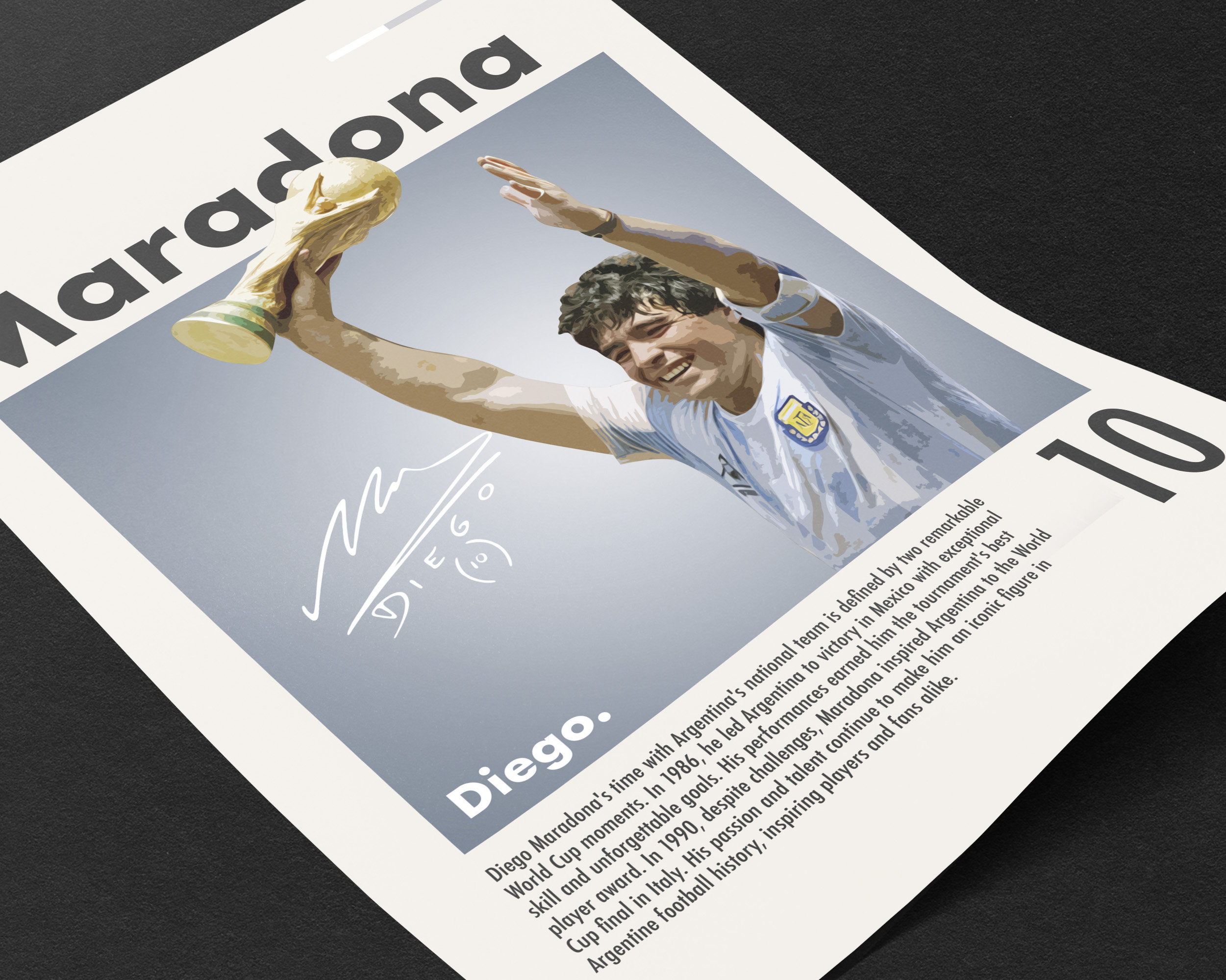 Printable Diego Maradona Poster Team Argentina Wall Art Cool Football ...