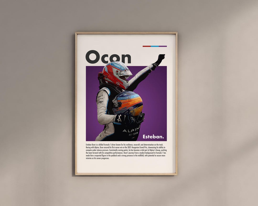 Printable Esteban Ocon Poster Formula 1 Wall Art Cool F1 Driver Prints ...