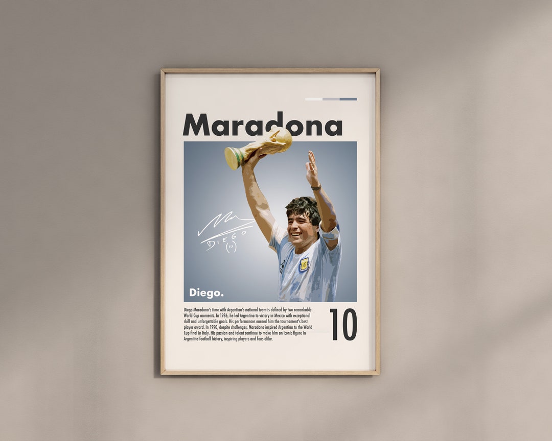 Printable Diego Maradona Poster Team Argentina Wall Art Cool Football ...