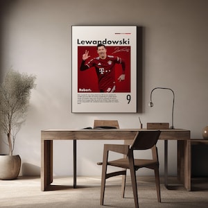 Digital Robert Lewandowski Poster Decorative Football Wall Art ...