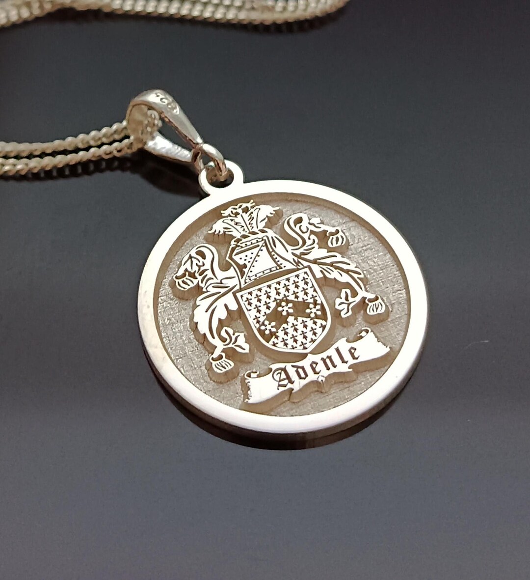 Personalized Family Crest Pendant - Elegant Heritage Necklace With ...