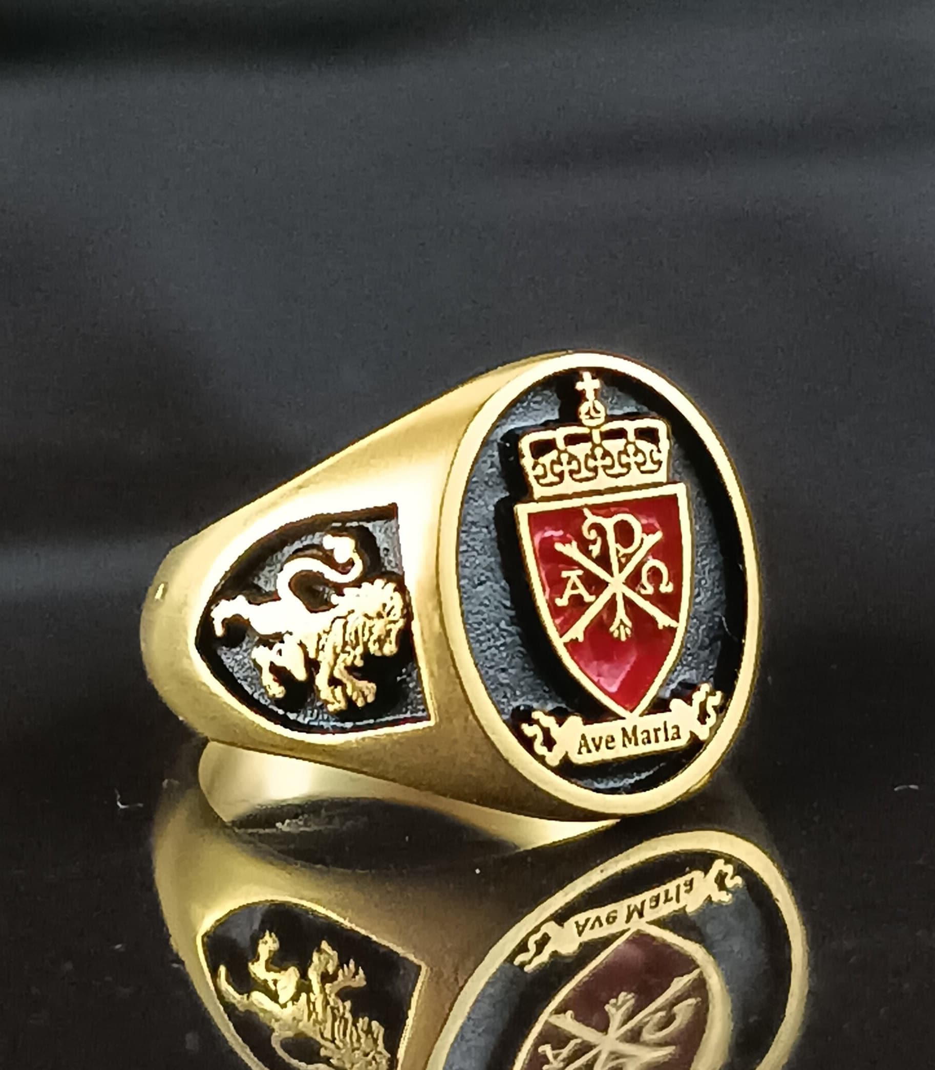Crest Ring, Family Crest Signet Ring Christmas Gift, Coat of Arms Ring ...