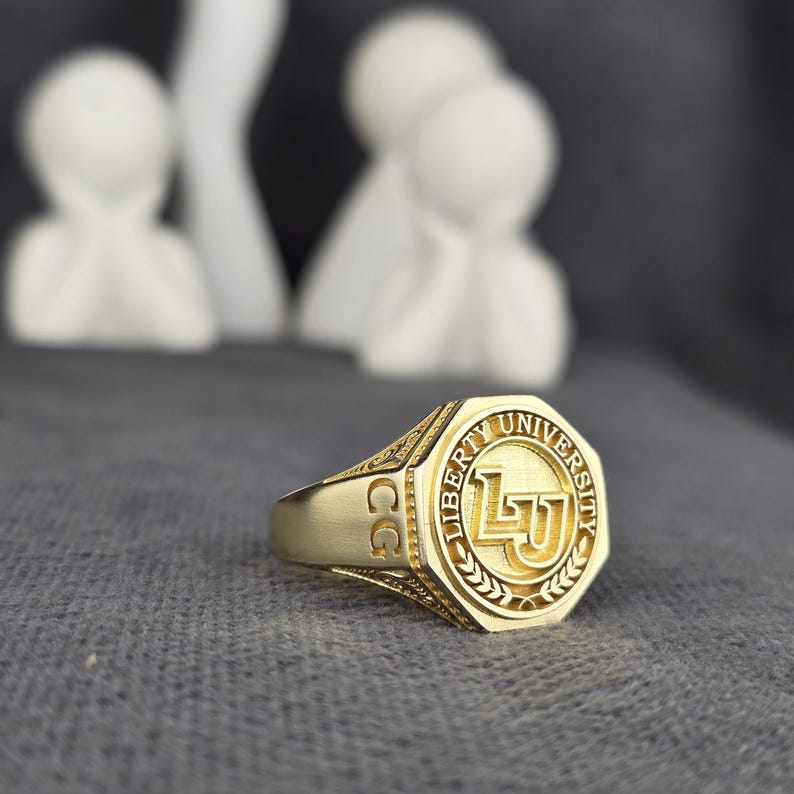 Custom University Crest Ring | Personalized College Seal Signet Ring ...