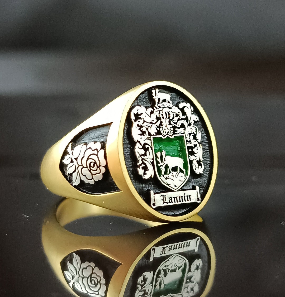 Family Crest Rings, Custom Signet Ring, Crest Ring, Family Crest Signet ...