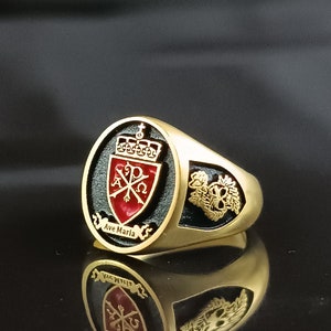 Crest Ring, Family Crest Signet Ring Christmas Gift, Coat of Arms Ring ...