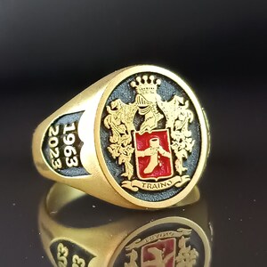 Custom Ring With Personalized Gold and Silver, Family Crest Coat of ...