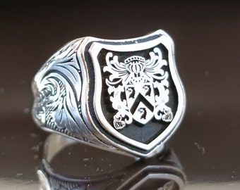 Coat of Arms Signet Ring Shield Shape - Etsy