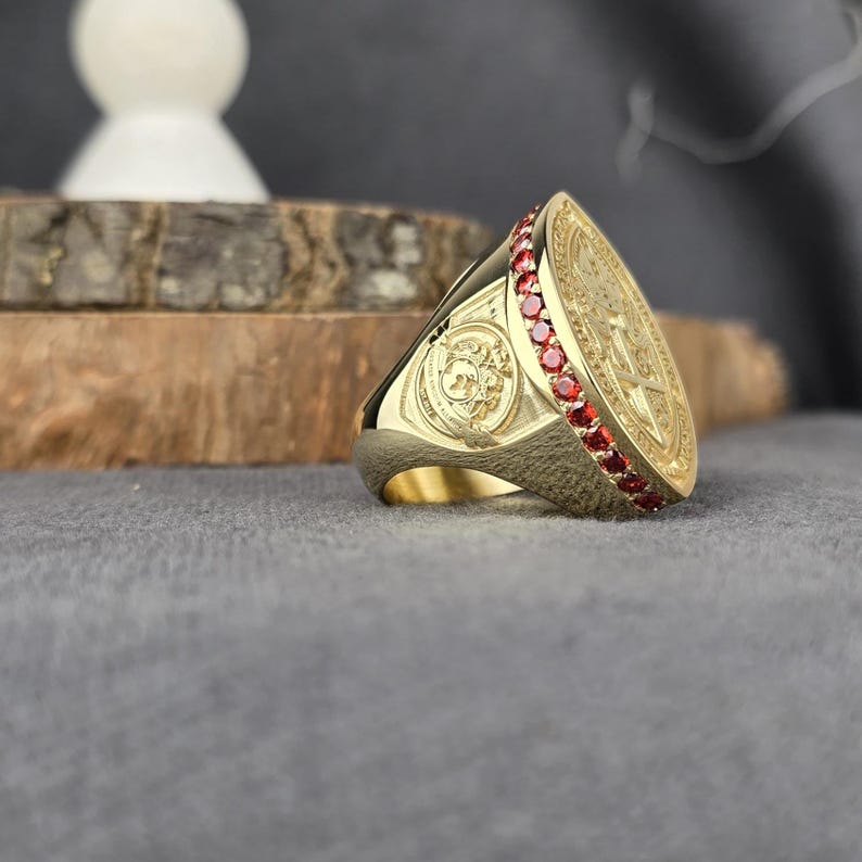 Custom Bishop Ring Personalized Signet Ring Engraved Clergy Ring Gold ...